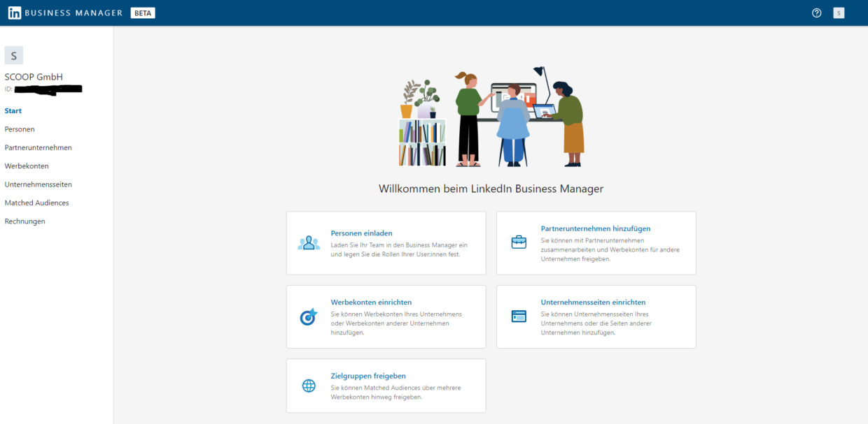 LinkedIn Business Manager - Erstellen und einrichten - Scoop